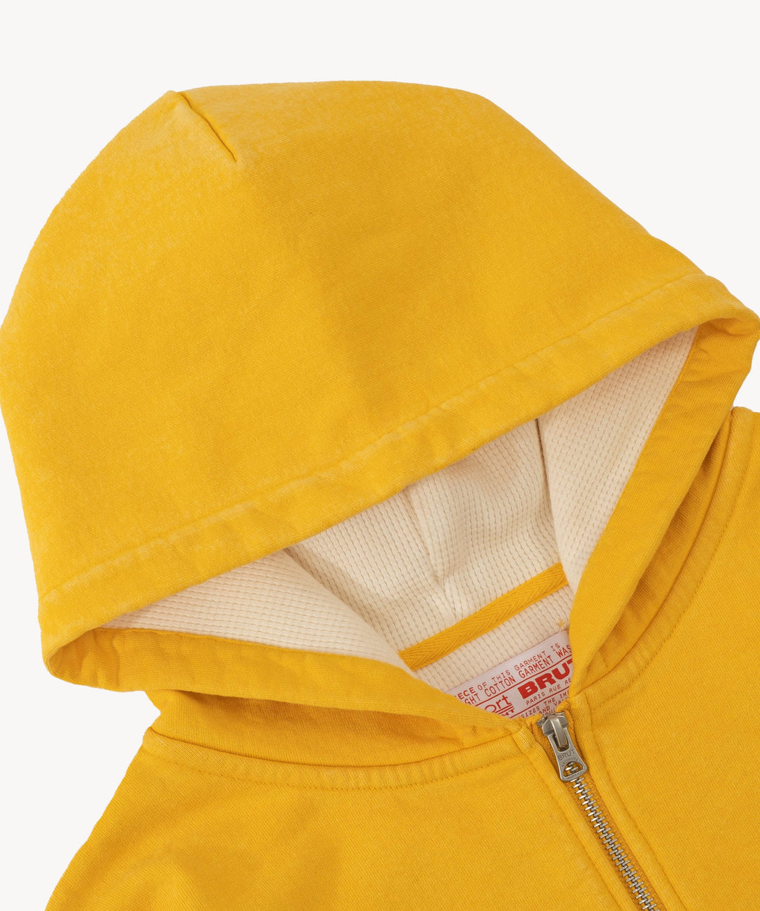 THE THERMAL ZIP SWEAT - DUSTY YELLOW | BRUT Vintage Shop | Worldwide ...